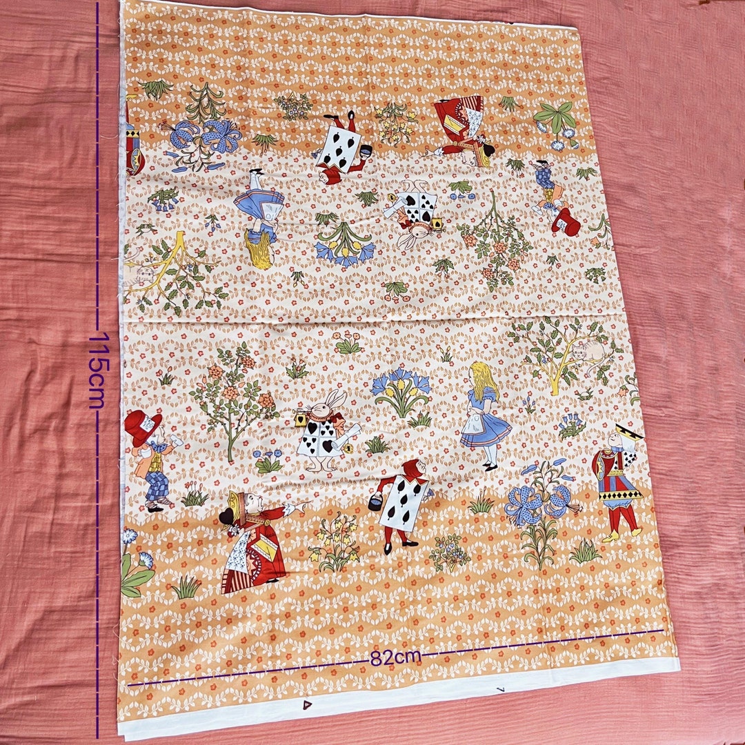 1400# Alice's Adventures in Wonderland Cotton Fabric/ Large Pattern ...