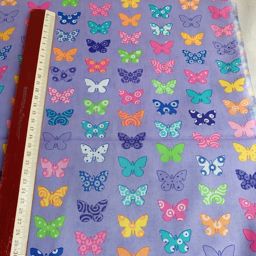 1379# Cute Colorful Butterfly Cotton Fabric, Kids Craft Fabric, DIY ...
