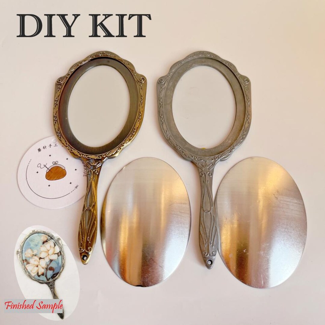 7017# DIY Kit Retro Hand Mirror/unfinished Mirror With Handle ...