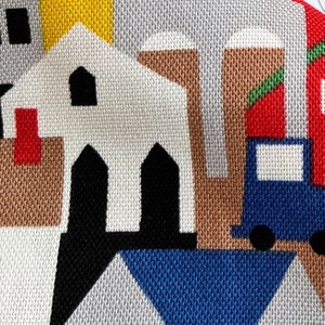 1082 Many Colorful House in Town Pattern Cotton Linen Fabric - Etsy