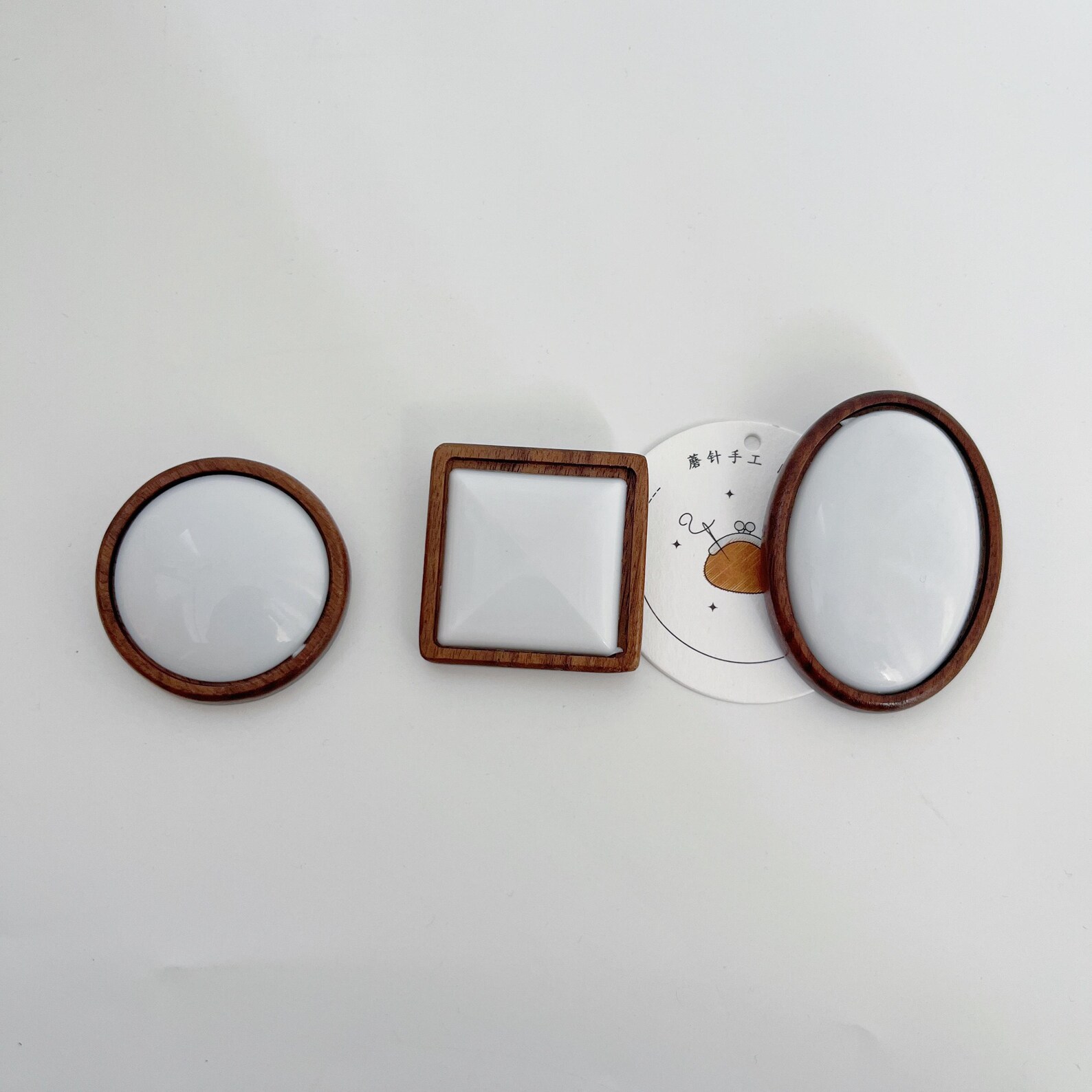 7018# DIY Kit Brooch Material With Wood Base Brooch, Blank Brooch ...