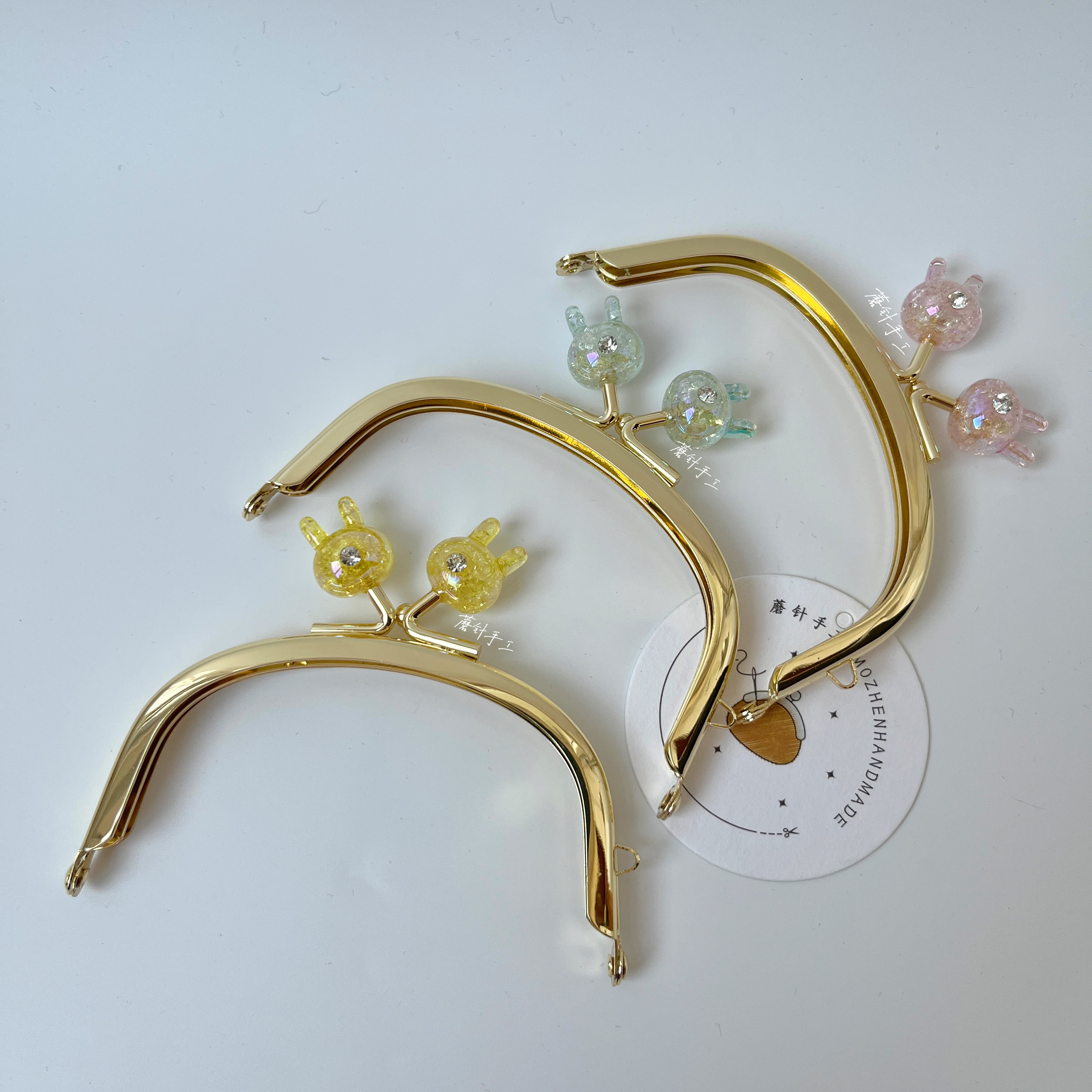 3178# 5.5cm*10.5cm Rabbit Shape Bead With Embeded Diamond Round Matte ...
