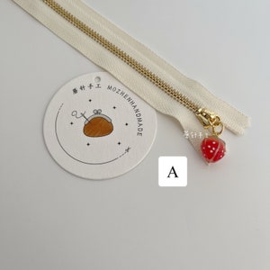 4010# Closed End Zipper Slider Size 3 With Cute Pink Strawberry Design ...