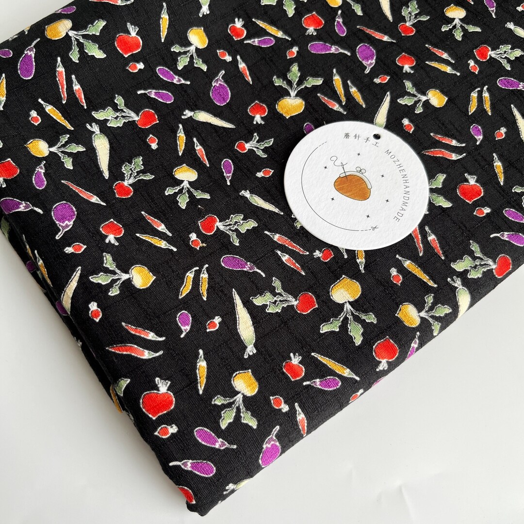 1176# Radish, Root Vegetable Pattern Cotton Fabric / Kitchen Decor ...