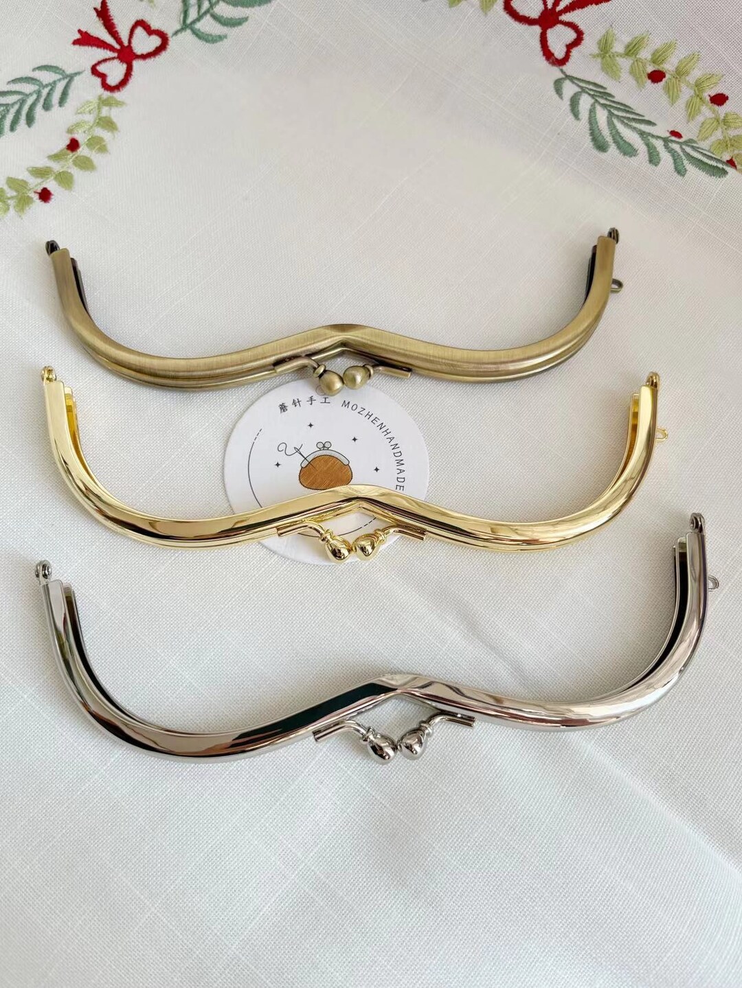 3107# 5.5cm*18cm Curve Wave Clasp Frame/ Curved Clutch Frame/ Brushed ...