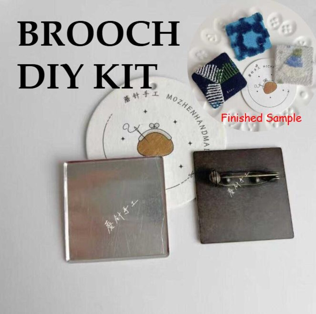 7021# DIY Square Brooch, DIY Kit Brooch Material With Copper Base ...