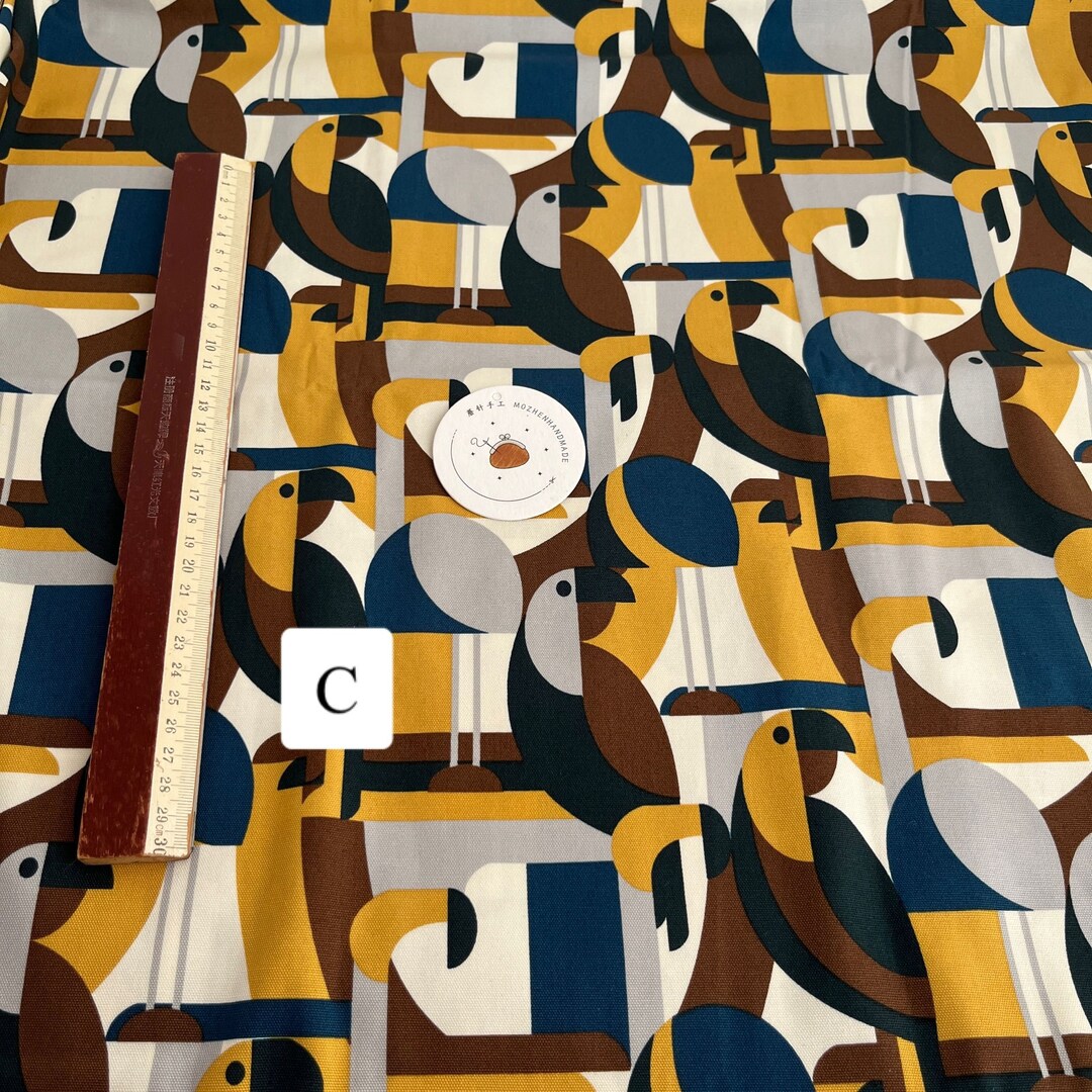 1220# Preppy Modern Abstract Art Style Parrot, Birds Art Cotton Fabric ...