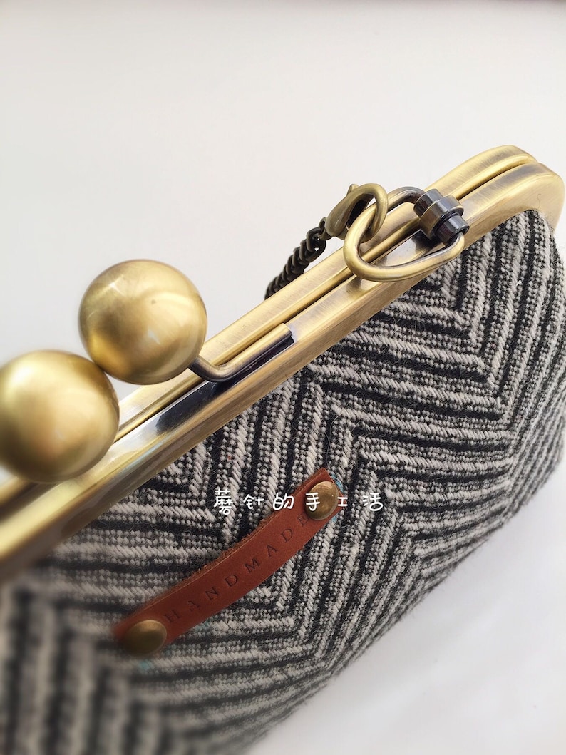 3032 20cm6.5cm Minimalist Kiss Clasp Purse Frame With Outside Chain ...