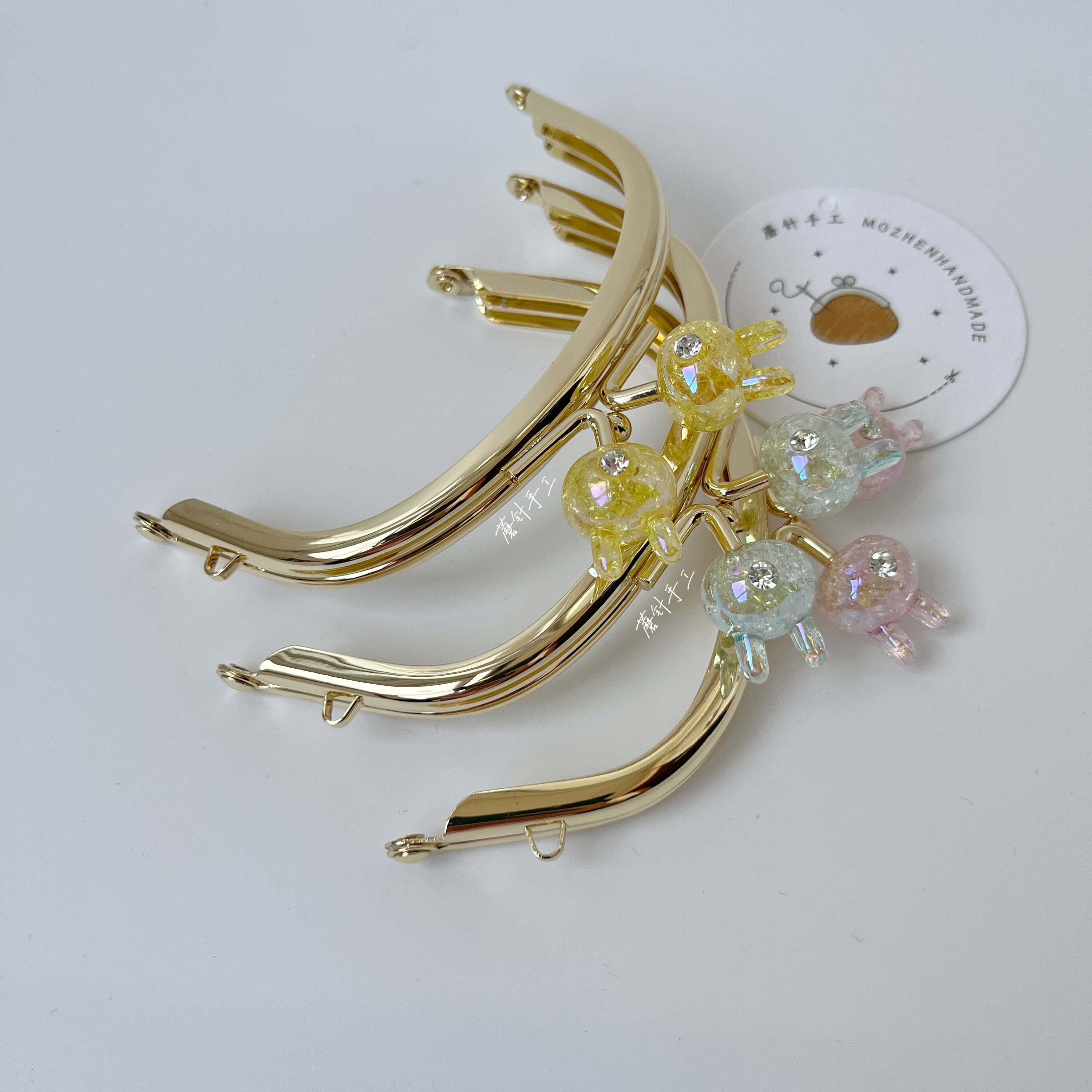 3178# 5.5cm*10.5cm Rabbit Shape Bead With Embeded Diamond Round Matte ...