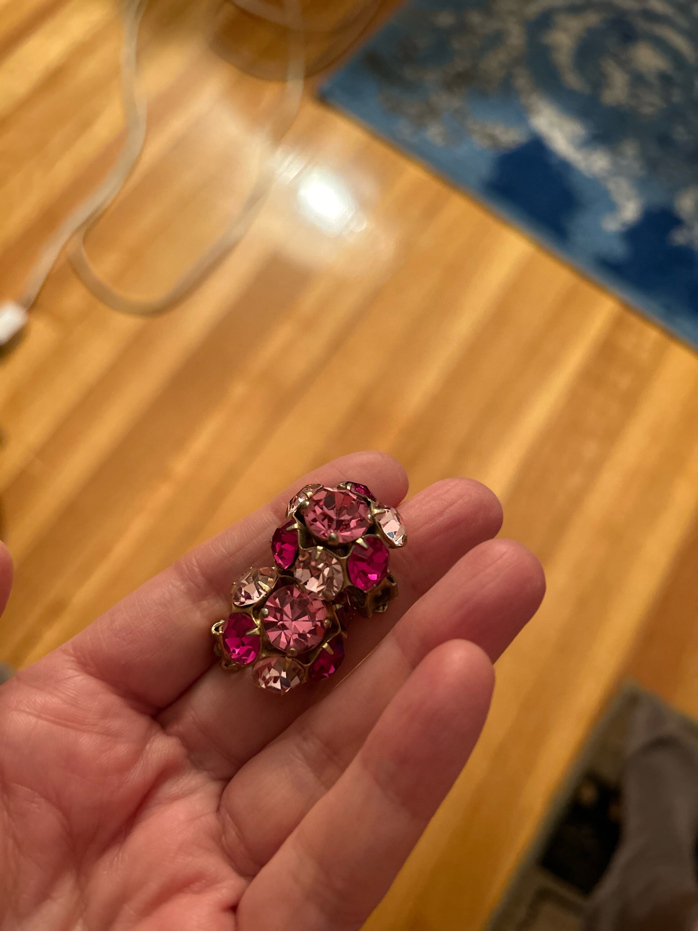 Gorgeous Weiss Pink Rhinestone Clip-on Earrings - Etsy