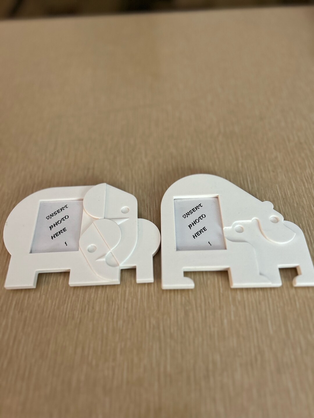 2 Cute Tupperware Plastic Picture Frames Elephants and Polar Bears ...