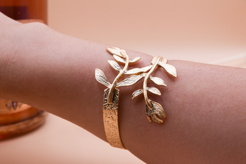 Greek Athena Bracelet Lower Leaf Arm Cuff Grecian Leaf - Etsy