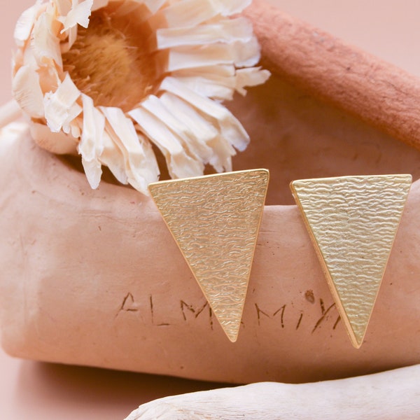 Gold Triangle Earrings - Etsy