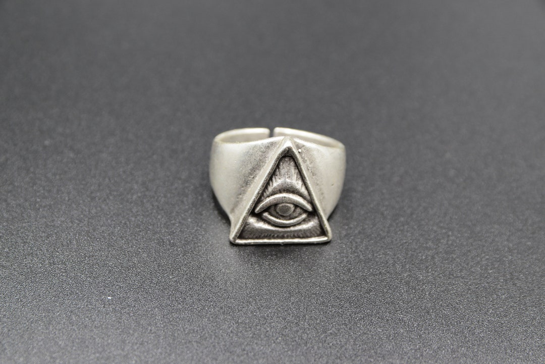 Antique Masonic Occult Ring, Rings for Man, Silver Statement Ring, Eye ...