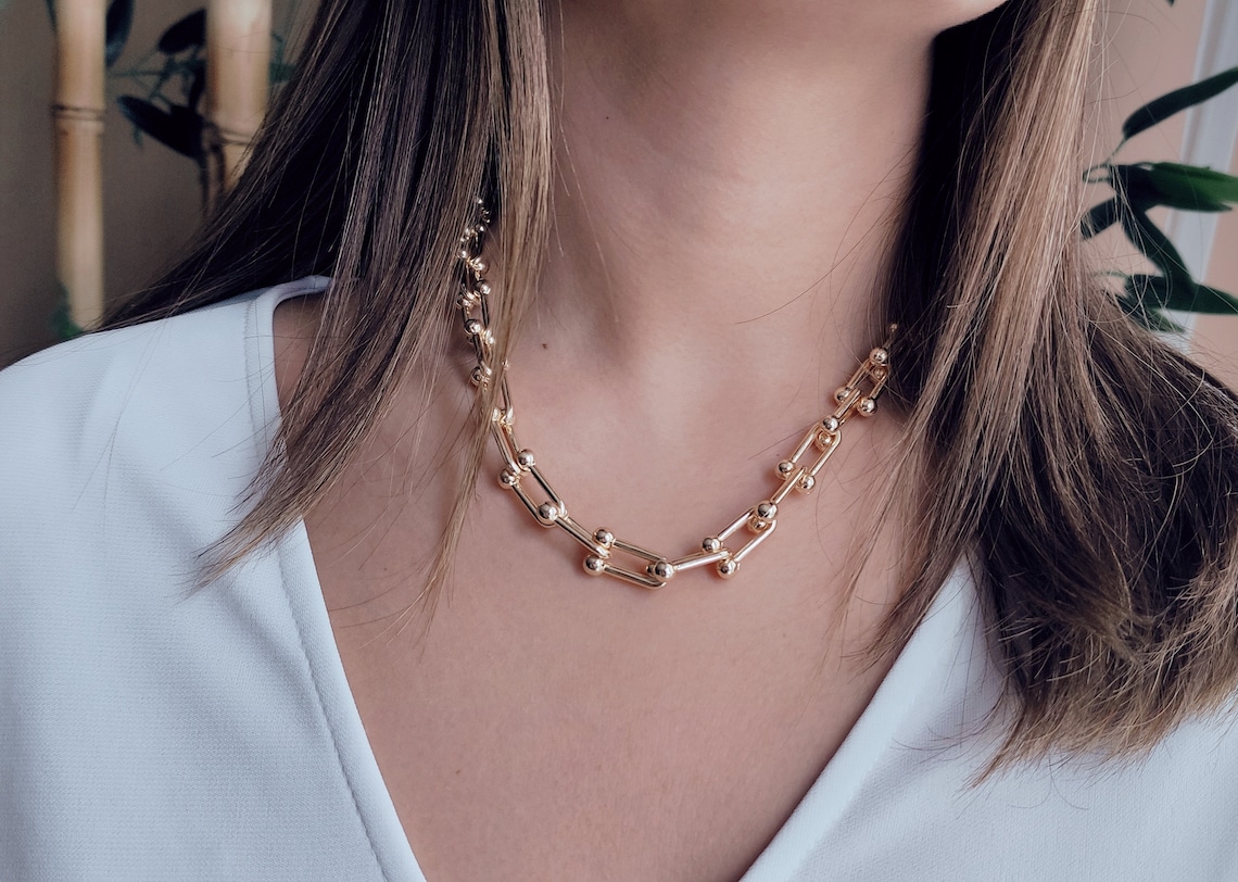 Tiffany Style Chain Necklace in Gold Gold Filled Necklace | Etsy