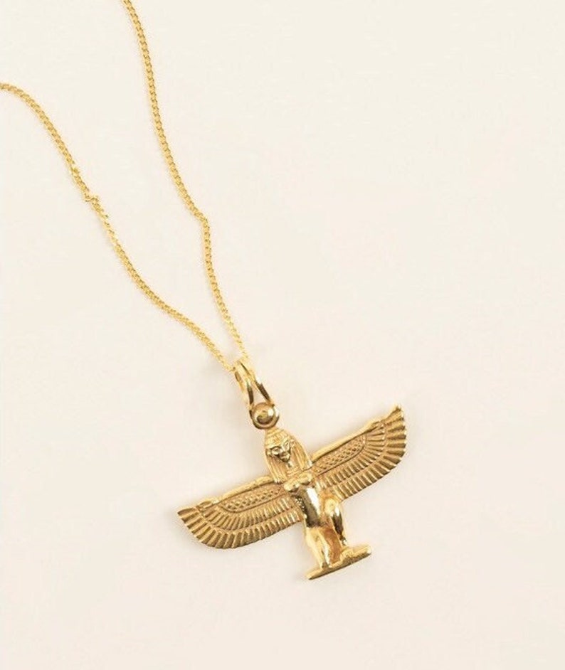 Goddess Isis Necklace Hathor Charm Egyptian Isis With - Etsy