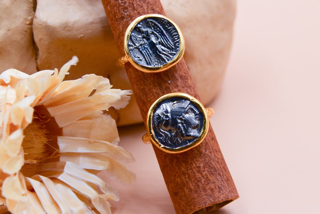 Goddess Athena Coin Ring, Greek Style Jewelry, the Goddess Roman Coin ...