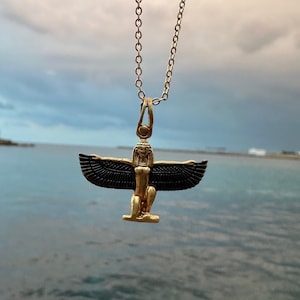 Goddess Isis Necklace, Hathor Charm, Egyptian Isis With Outstretched ...