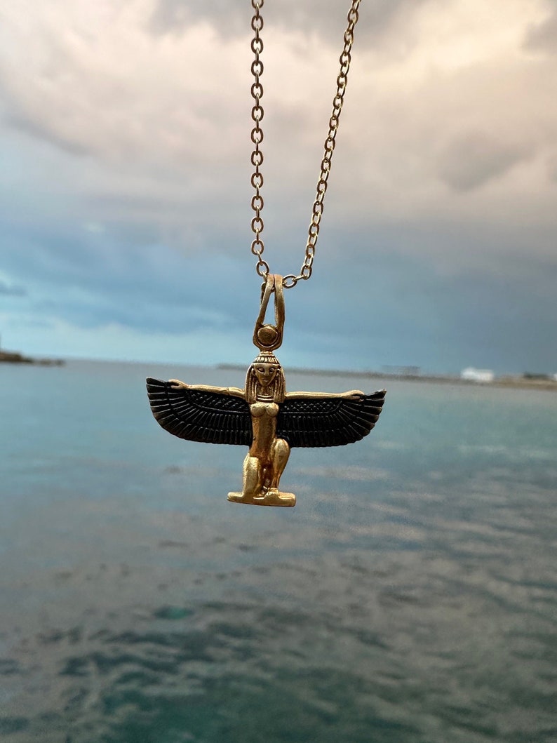 Goddess Isis Necklace Hathor Charm Egyptian Isis With - Etsy