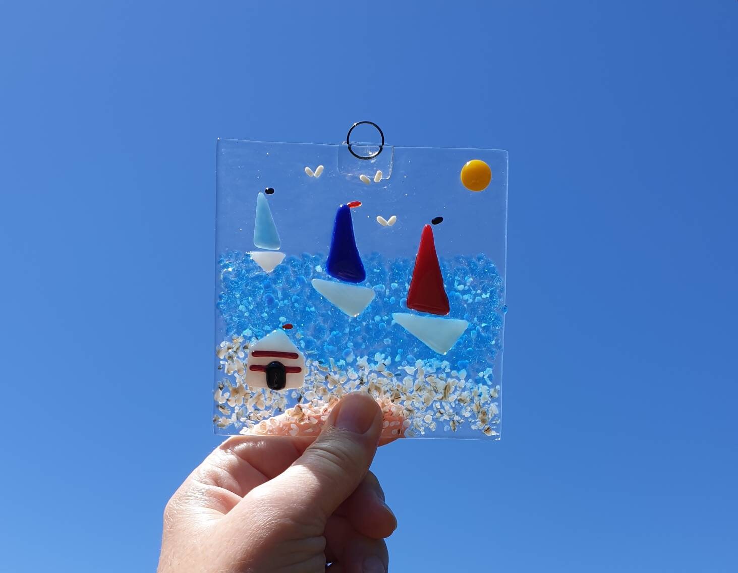 Make a Glass Seaside Suncatcher Kit Fused Glass Beach and - Etsy