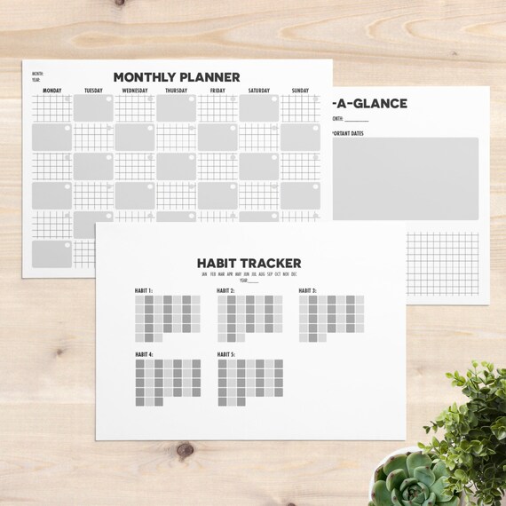 Paper & Party Supplies Academic Planner College University Student ...