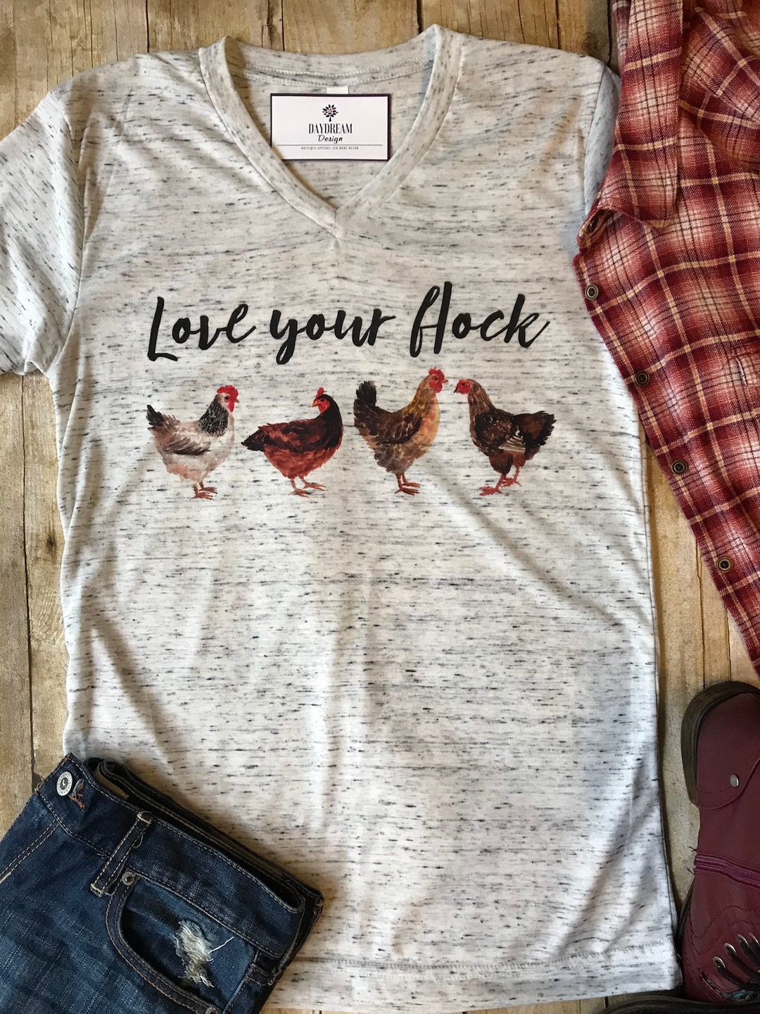 Chicken Shirt Love Your Flock Farm Shirt Birthday Gift - Etsy