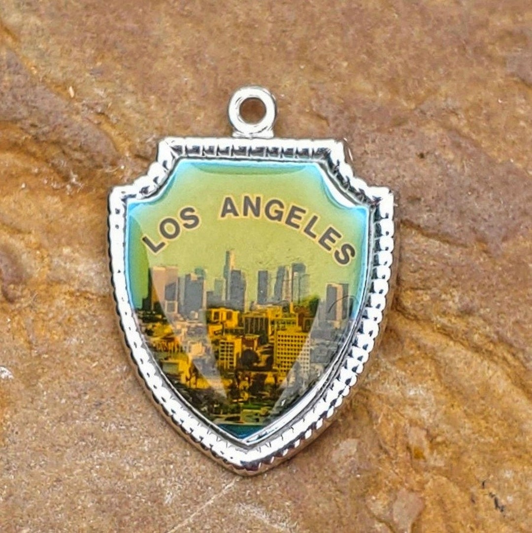 Vintage Los Angeles Charm Sterling Silver Los Angeles Charm Enamel ...
