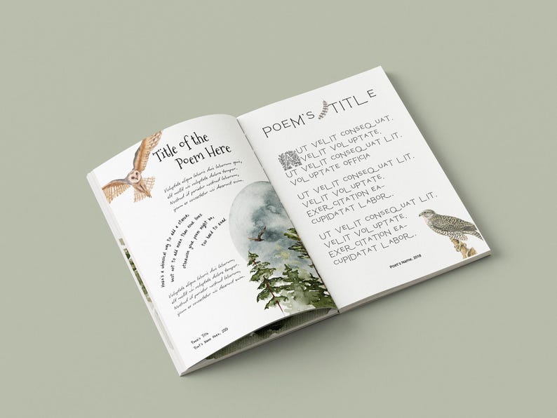 Illustrated Poetry Book Template - 6" X 9" | Fully Editable in Canva - Etsy