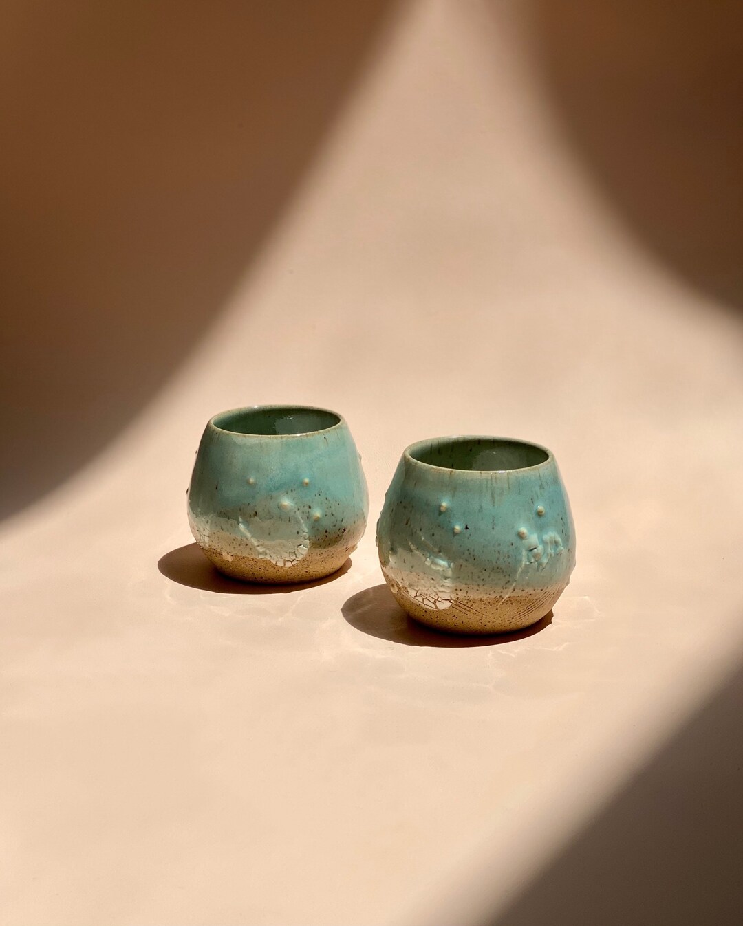 8 Oz. Light Blue Ceramic Drink Cups. Small Handmade Pottery - Etsy