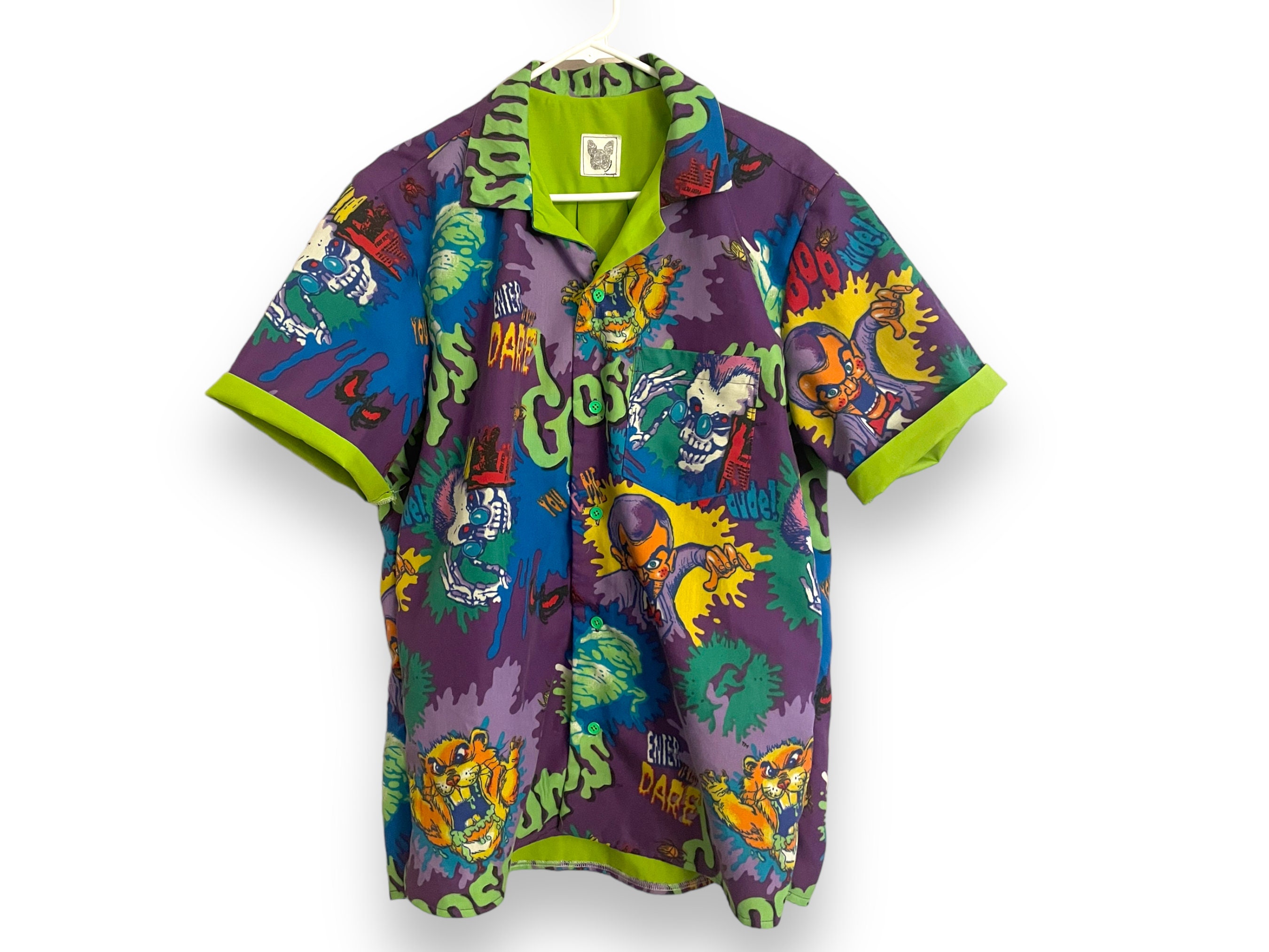 R.L. Stine Goosebumps Men's Tropical Style Button up Short Sleeve Shirt ...