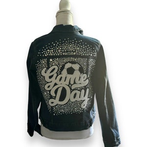 Custom Upcycled Denim Jacket: Handcrafted Game Day Chenille Patch and ...