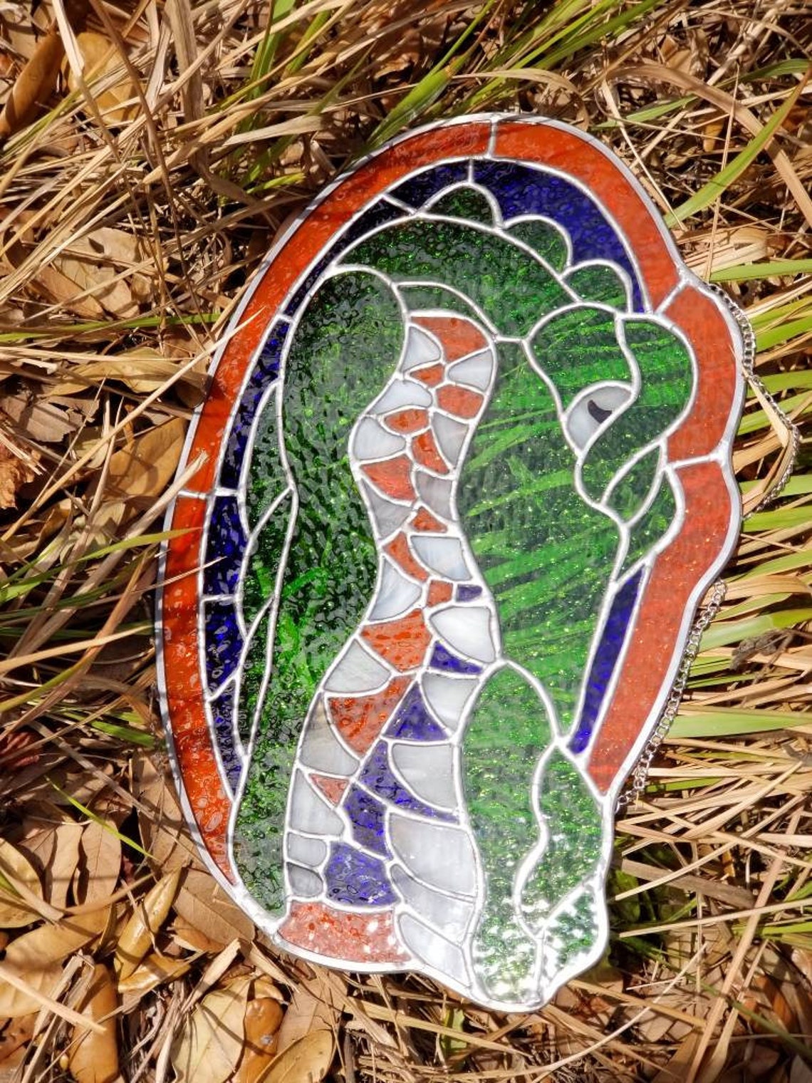 Stained Glass Florida Gators Window Decor Orange and Blue - Etsy