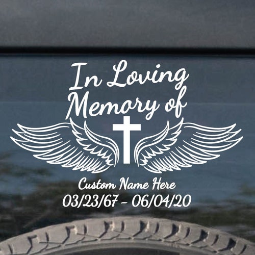 In Loving Memory Sticker Decal Custom Memorial Decal - Etsy
