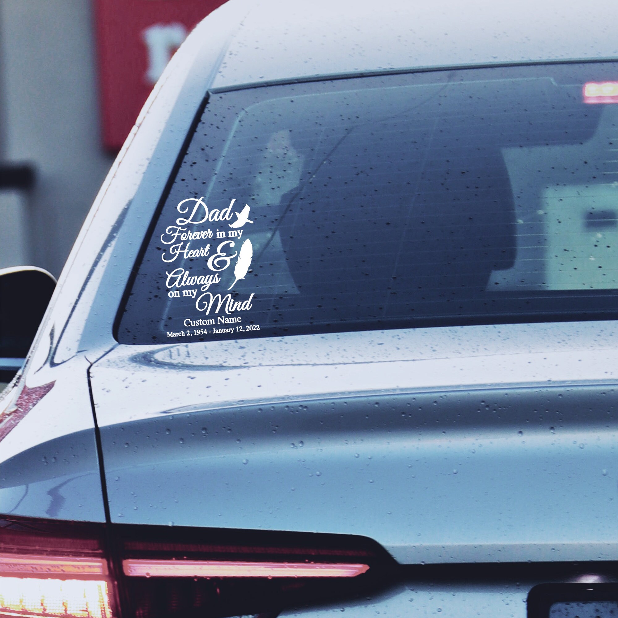 CUSTOM Dad Forever in My Heart Decal - Custom Memorial Decal ...