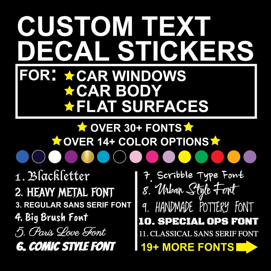 CUSTOM Text Decal Sticker for SUV, Sedan, Jeep, & More - Personalized ...