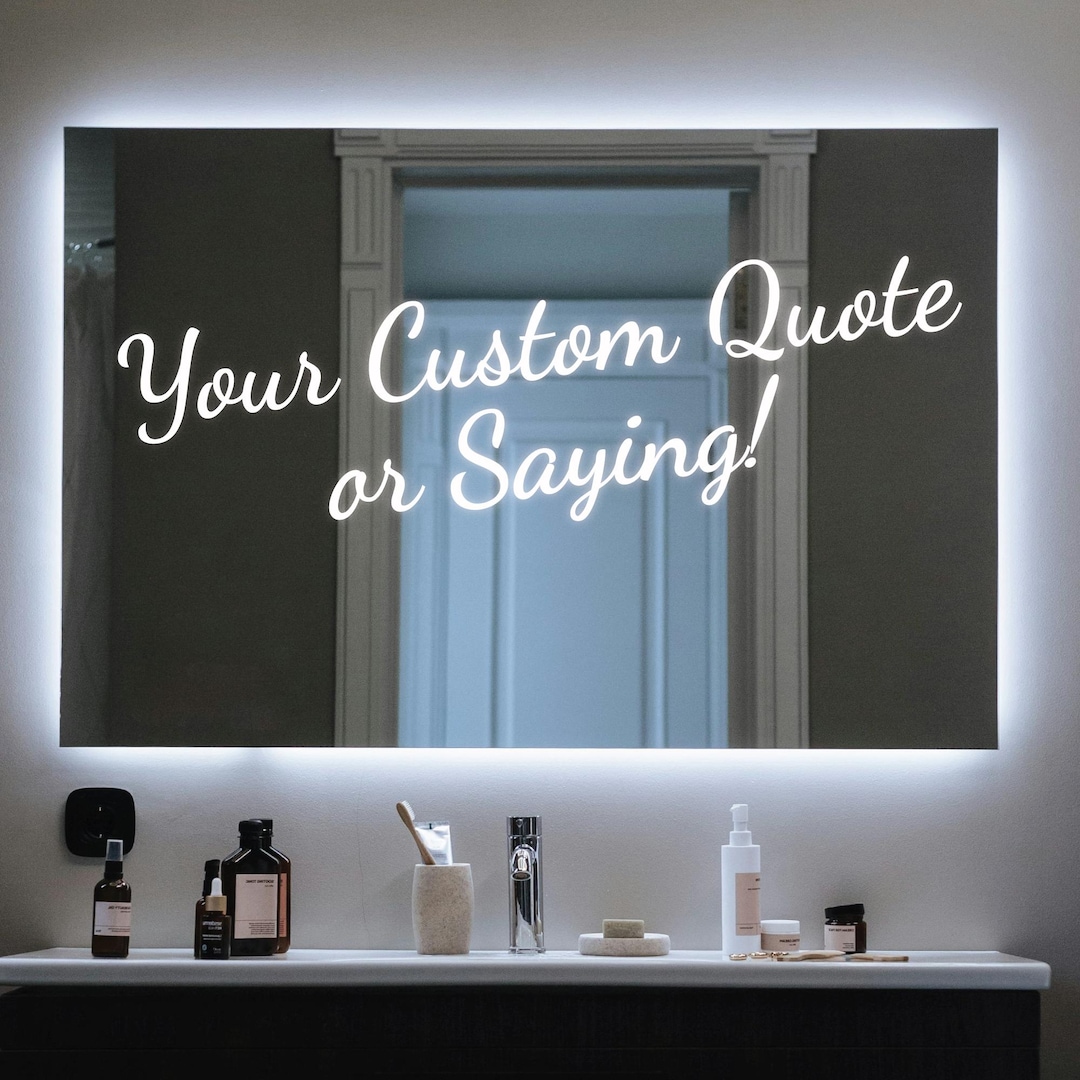 Custom Mirror Decal - Custom Mirror Text Quote Decal - Custom Bathroom ...
