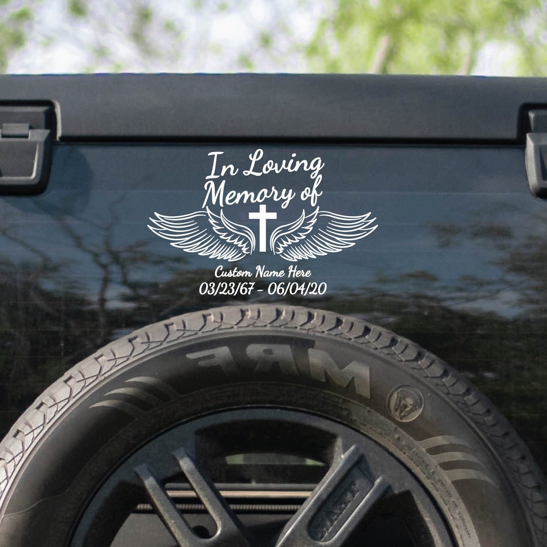 In Loving Memory Sticker Decal - Custom Memorial Decal - Personalized ...