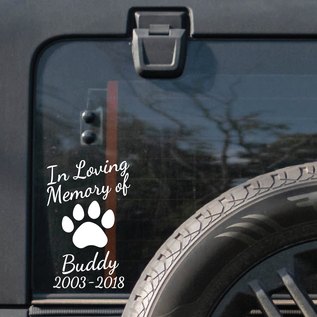 In Loving Memory Pet Memorial Sticker Decal - Animal Memorial Decal ...