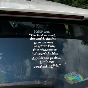 CUSTOM Bible Verse Car Decal - Custom Christian Sticker - Personalized ...