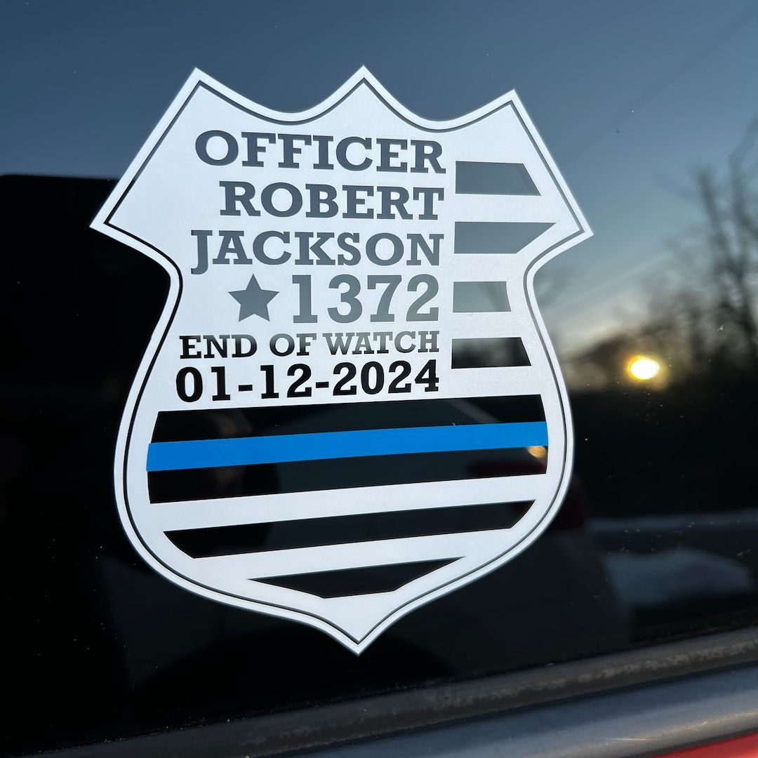 Custom Police Badge Memorial Decal - End of Watch Memorial Decal ...