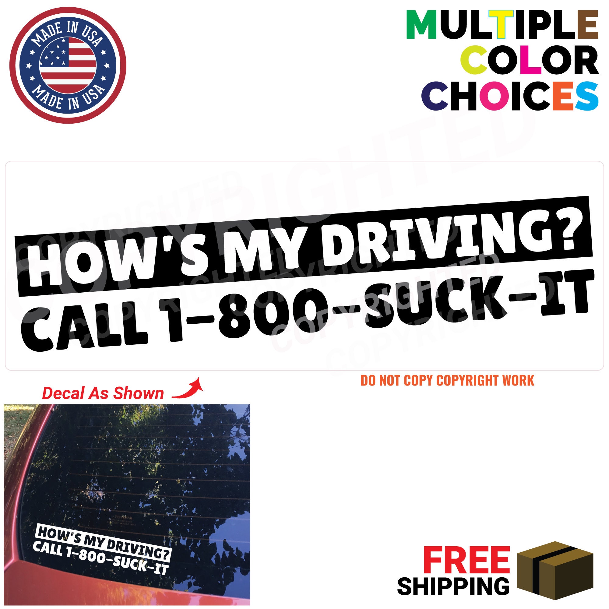 Funny Car Decal Hilarious Decals Waterproof Decal for Car - Etsy