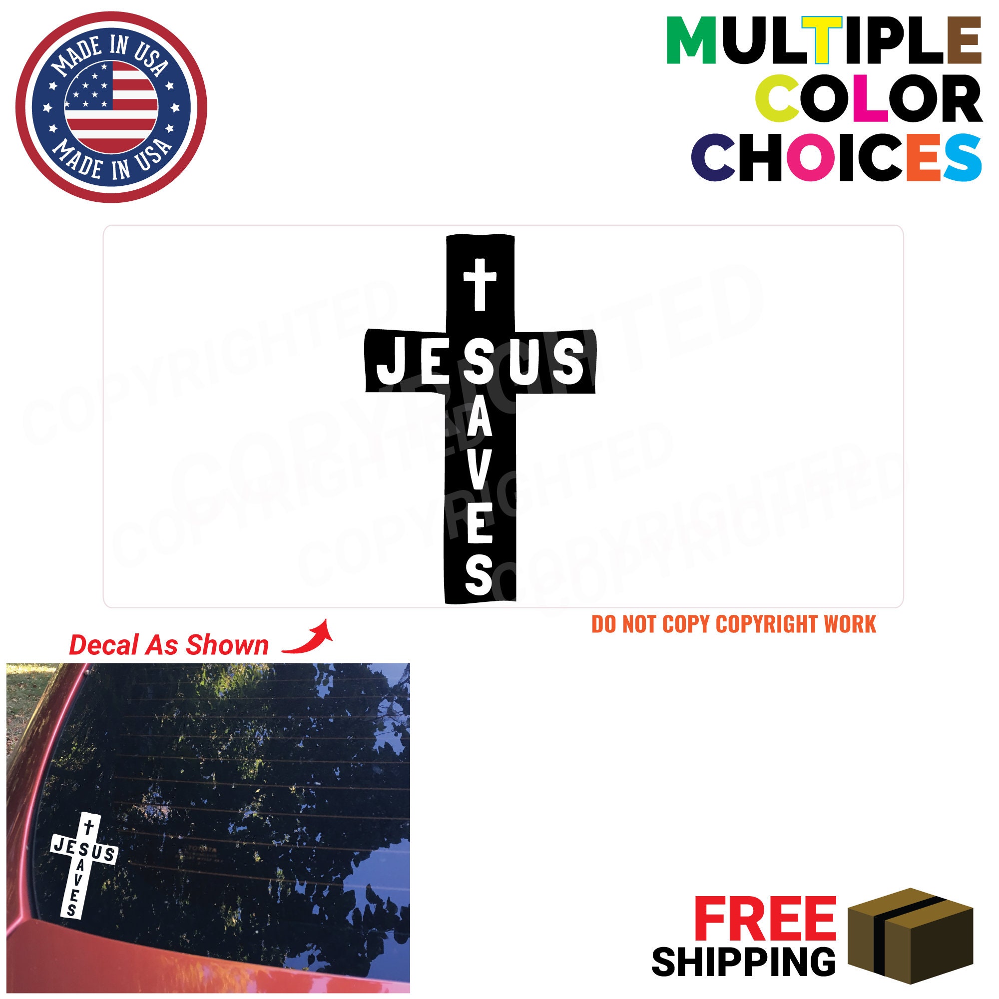 Jesus Saves Sticker Decal Jesus Sticker Jesus Decal - Etsy