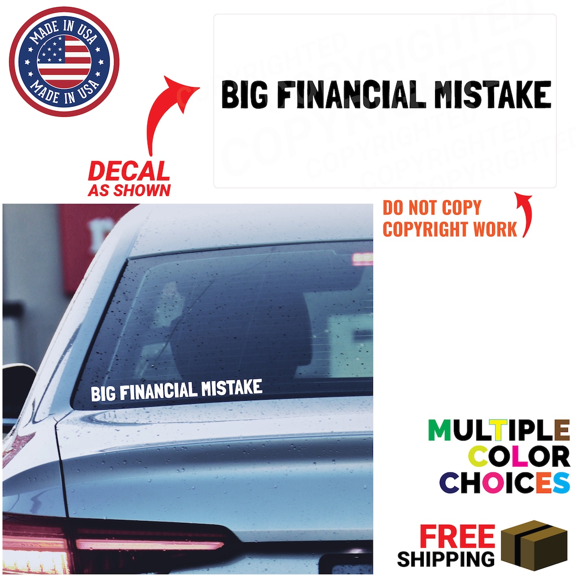 Big Financial Mistake Decal Vinyl Financial Mistake Sticker - Etsy UK