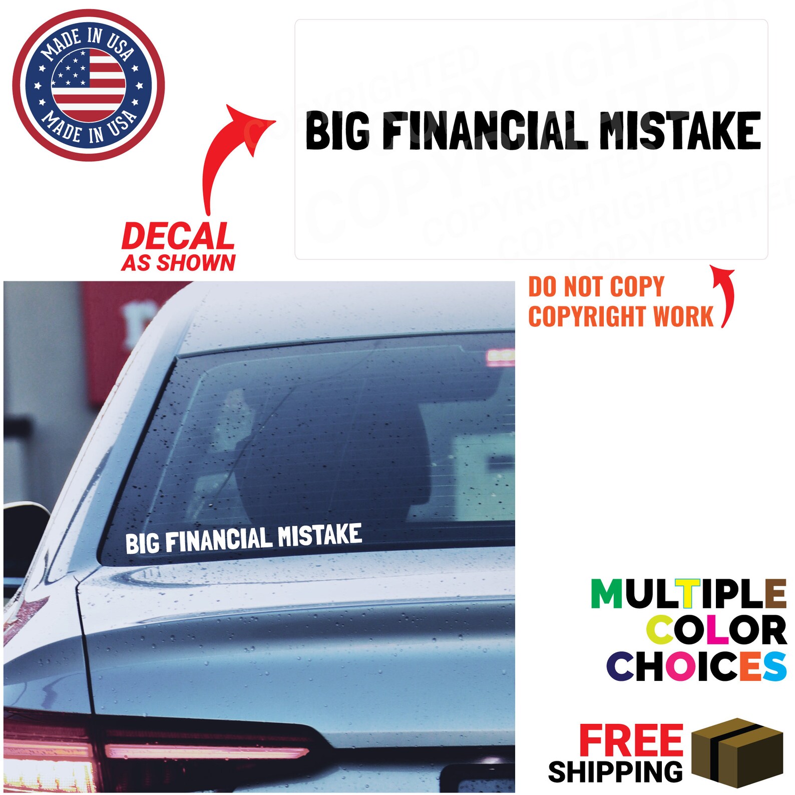 Big Financial Mistake Decal Vinyl Financial Mistake Sticker - Etsy UK