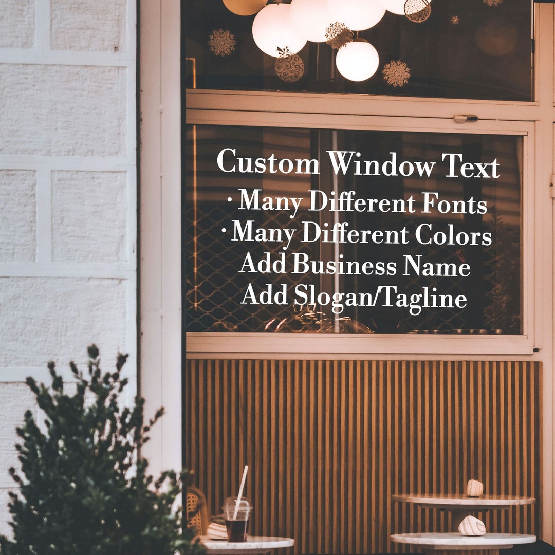 Custom Business Window Decal: Storefront Sign, Personalized Vinyl - Etsy