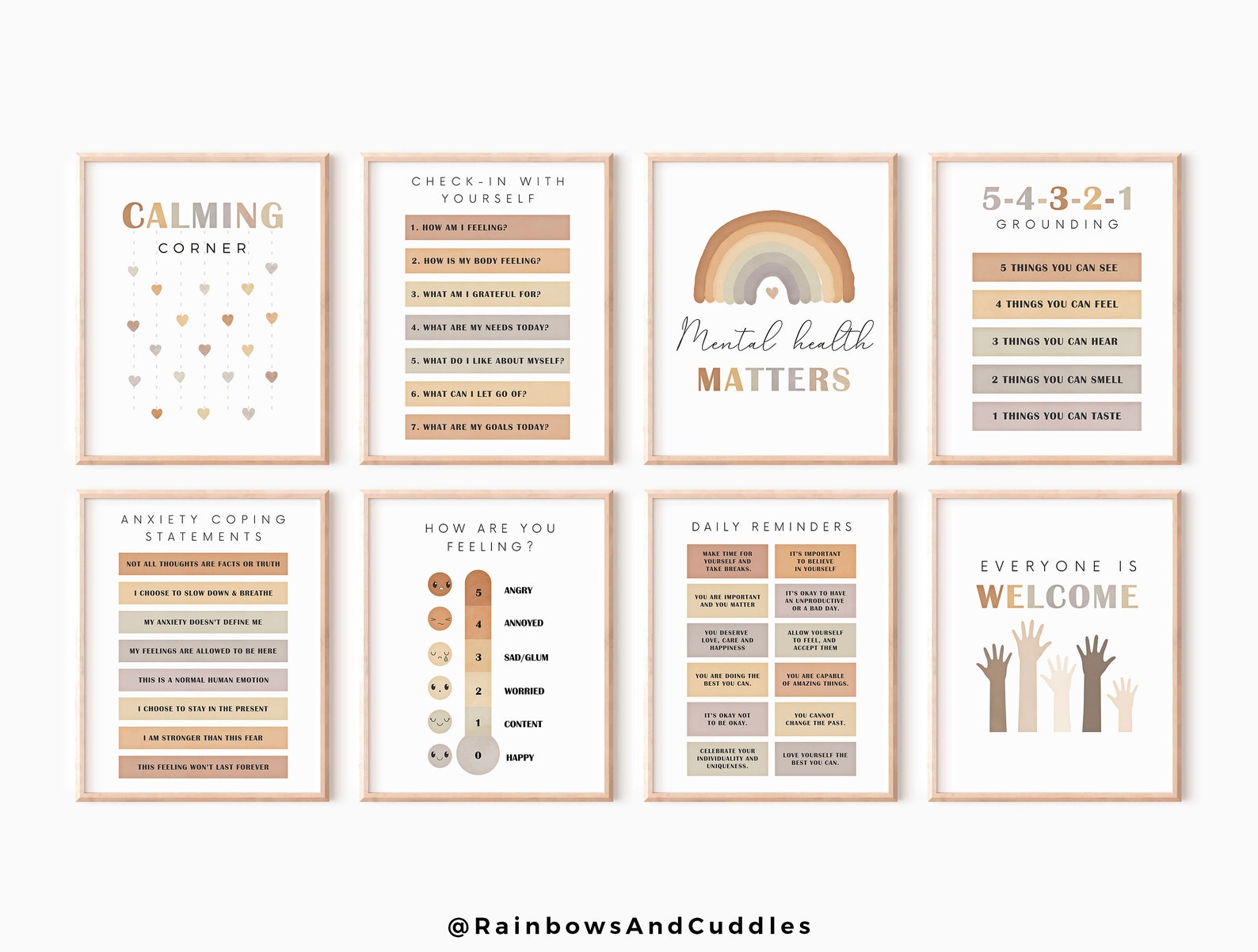 16 Mental Health Printable School Psychologist Wall Art Social Worker ...