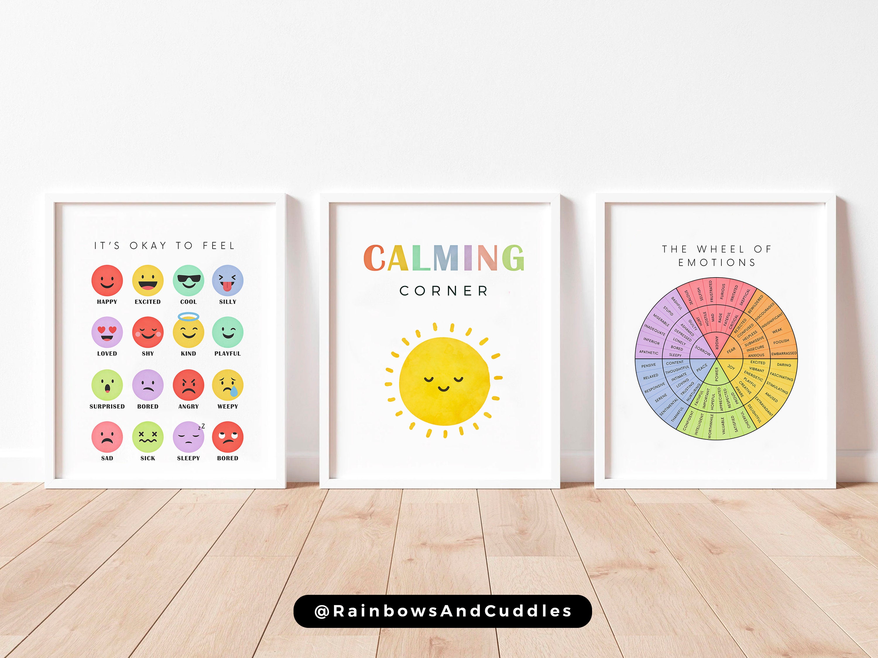 Set of 3 Calming Corner, Emotions Chart Printable, Feelings Poster ...