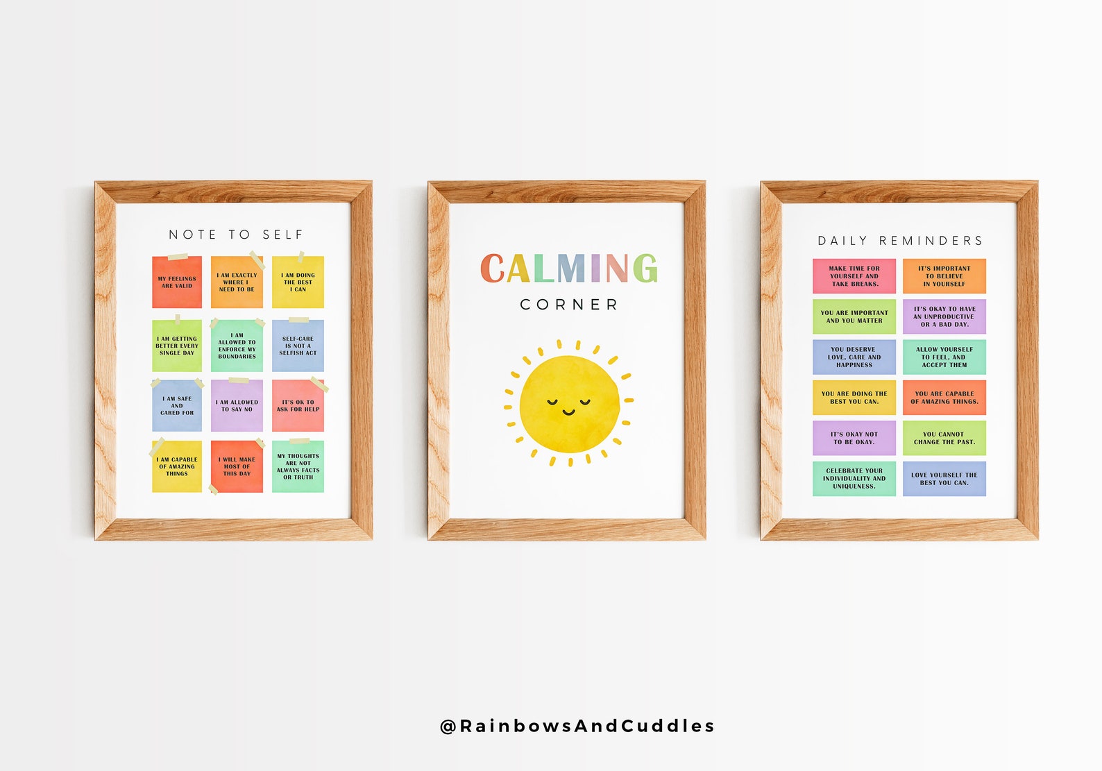 Calming Corner Printable, Daily Reminder Poster, Note to Self Chart ...