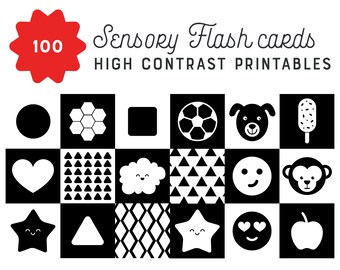 68 High Contrast Baby Cards Bundle Printable Montessori Black - Etsy ...