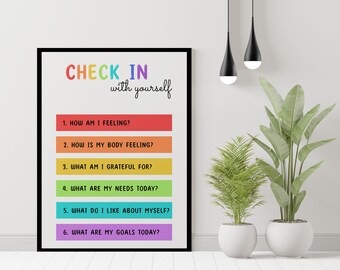 Emotions Check in Poster - Etsy